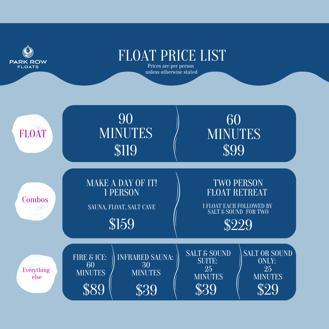 Float Salt Cave Sauna Services | Park Row Floats, LLC